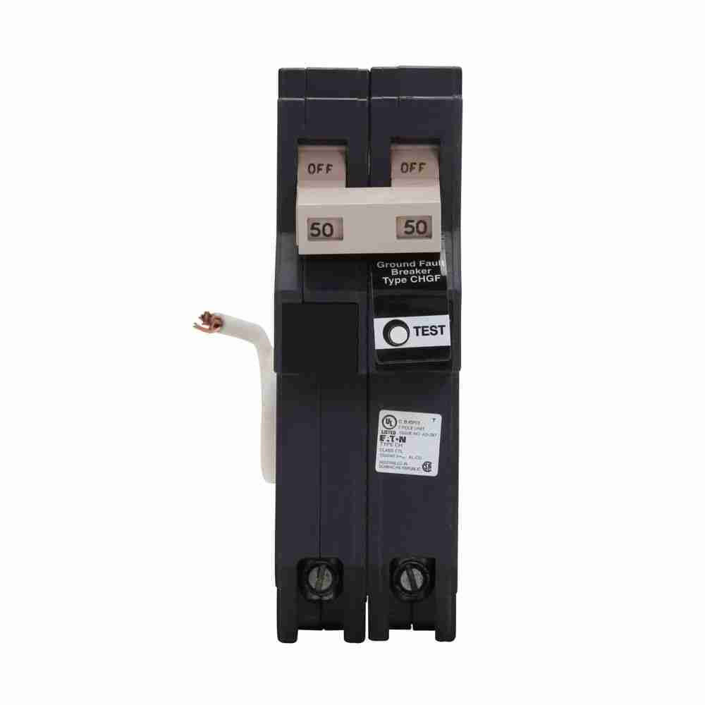 CH250GFT - EATON 2P50A 240V PUSH IN BREAKER GFCI 5MA - Alberta Breaker & Supply Co Ltd